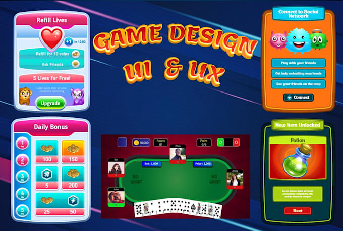 Create modern ui ux game design for you by Realedgepro | Fiverr