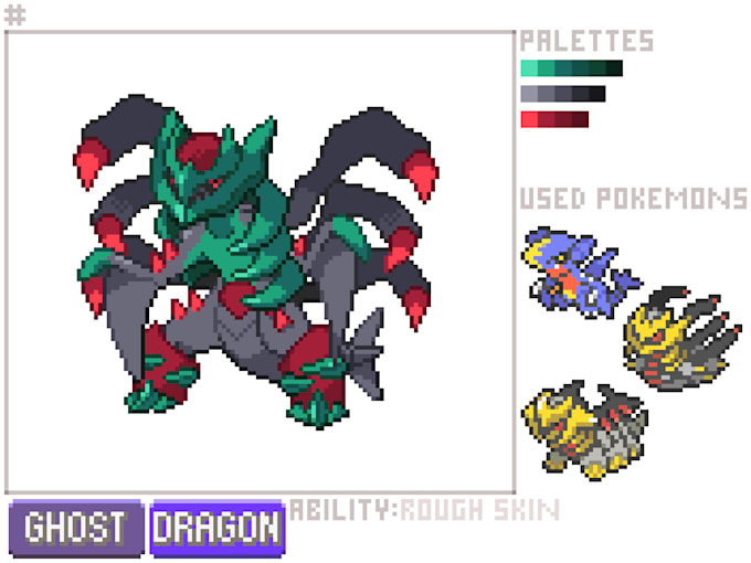 Draw a pokémon fusion for you by Whiteharlequin | Fiverr