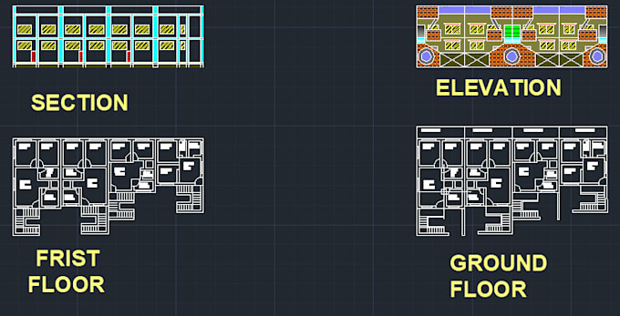 Draw floor plans,elevation,section in autocad as per your requirements ...