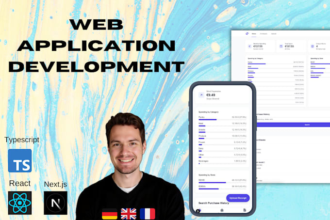 Develop a web application using react, typescript, next js
