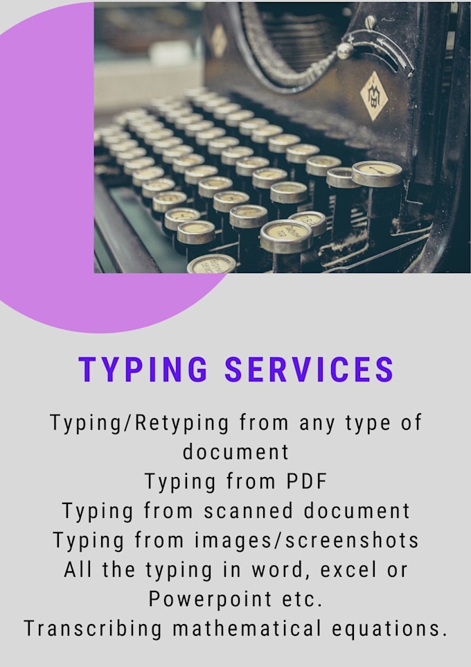Do manual typing work by Samgsv | Fiverr