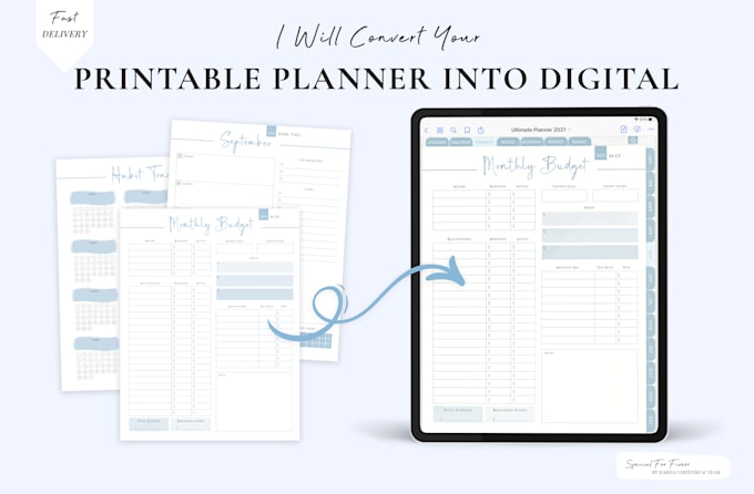 Convert printable planner into digital, goodnotes, notability, xodo by ...