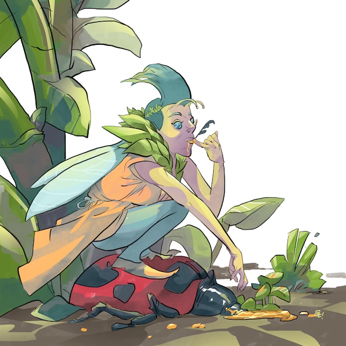 Draw cell shading illustration with my style by Santafake | Fiverr