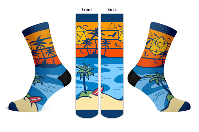 Create unique beautiful socks design with realistic mockup by Maddyfx ...