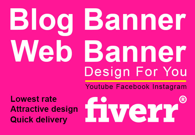 Design blog banner and web banner ads by Clickpstudio | Fiverr