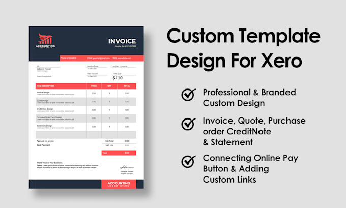 Design custom and branded invoice template for xero by Ajhasan | Fiverr
