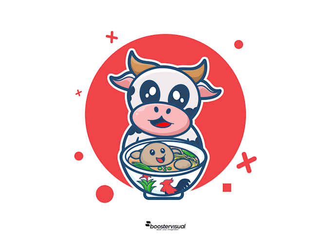 Create a simple logo cartoon character design by Boostervis | Fiverr