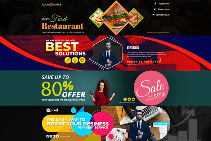 Design a creative youtube channel art by Ashrareh | Fiverr