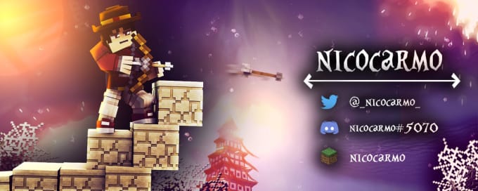 Make a twitter banner in minecraft style by Kommtdesigns | Fiverr