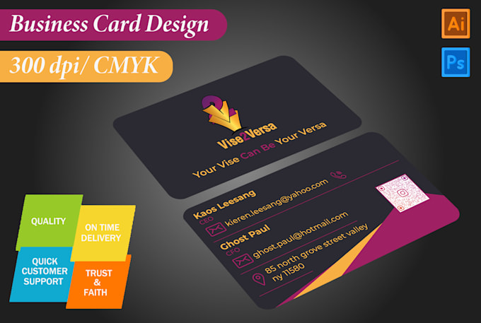 Do business card design within 24 hours by Siamahmed20 | Fiverr