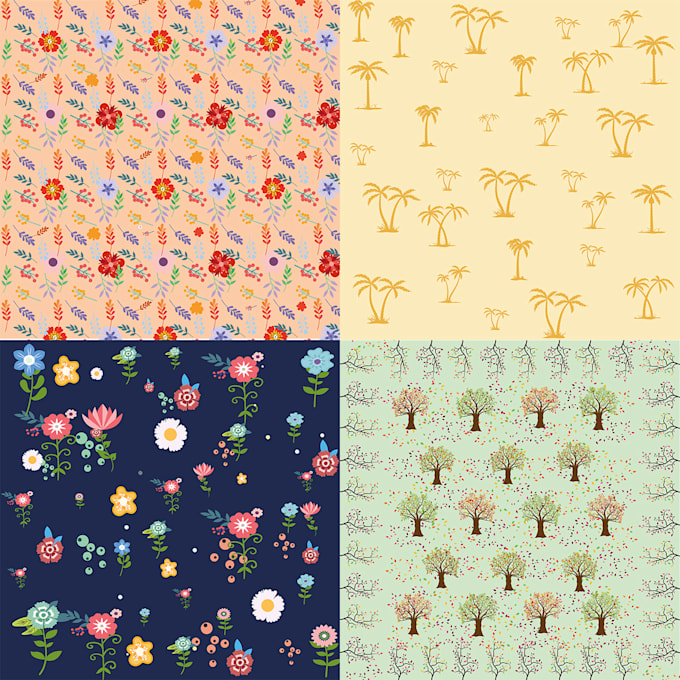 Design an 2 unique custom pattern in 12 hours by Nsteedesign | Fiverr