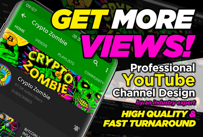 Design your youtube channel header by Sprooz | Fiverr