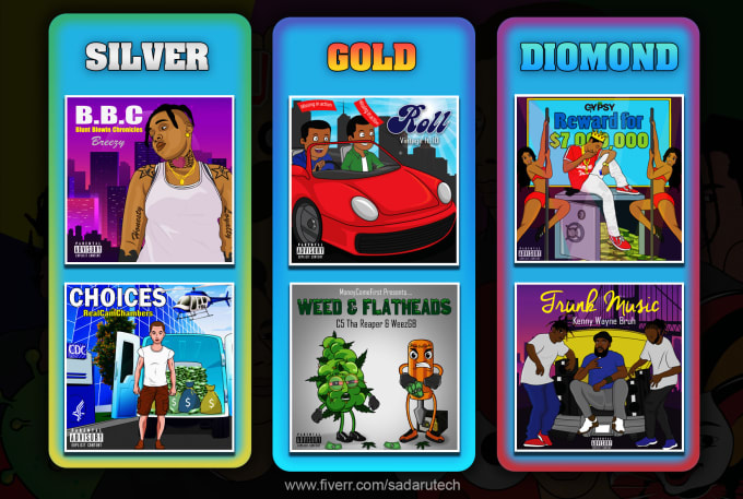 Draw cartoon mixtape cover , album cover art and animation by ...