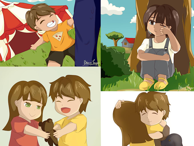 Draw storybook for you by Mafuranya | Fiverr