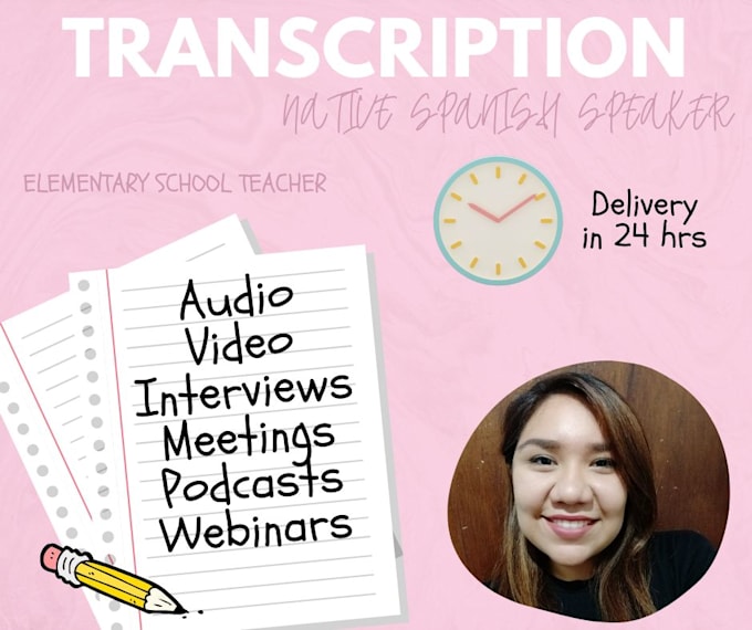 Transcript you to spanish in any format by Adlimartinez | Fiverr