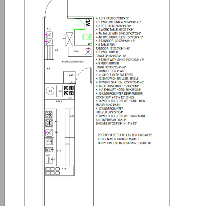 Plan commercial kitchen layout of cafe , restaurant in autocad by ...