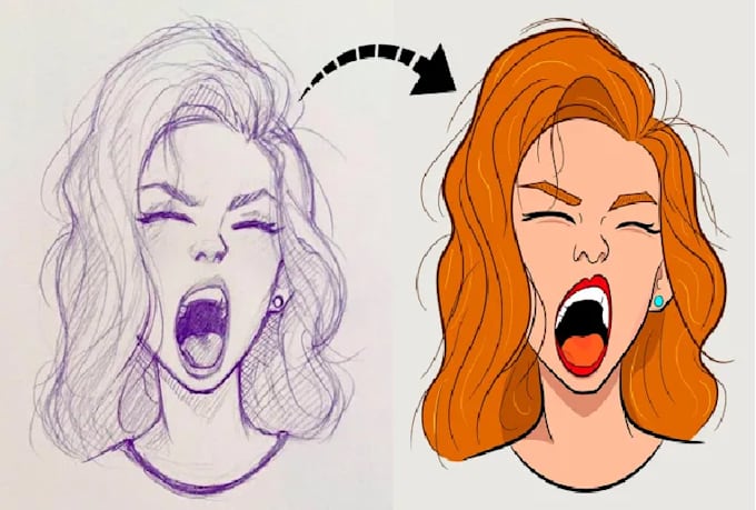 Convert hand drawing or sketch into digital art and vector tracing by ...