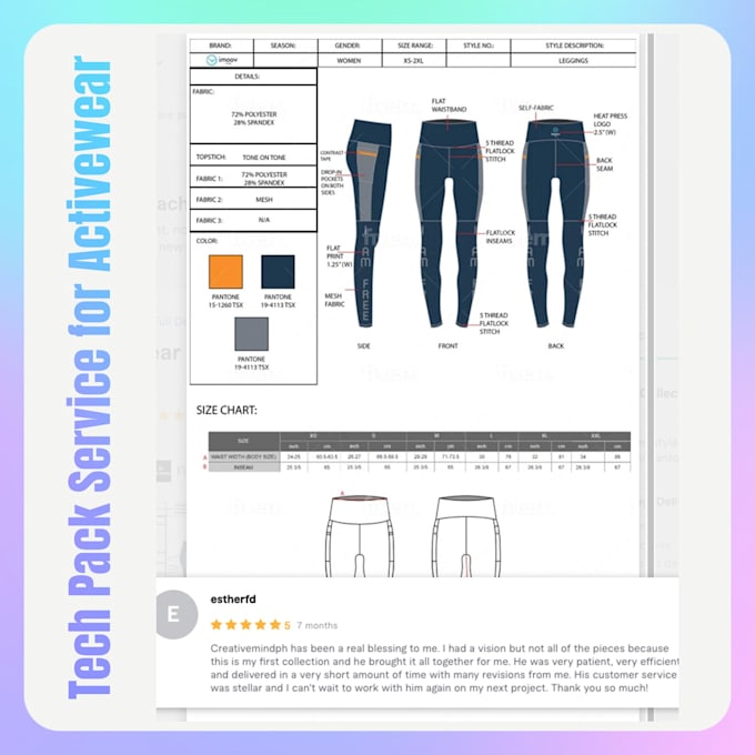 Design with tech pack activewear and gymwear by Creativemindph | Fiverr