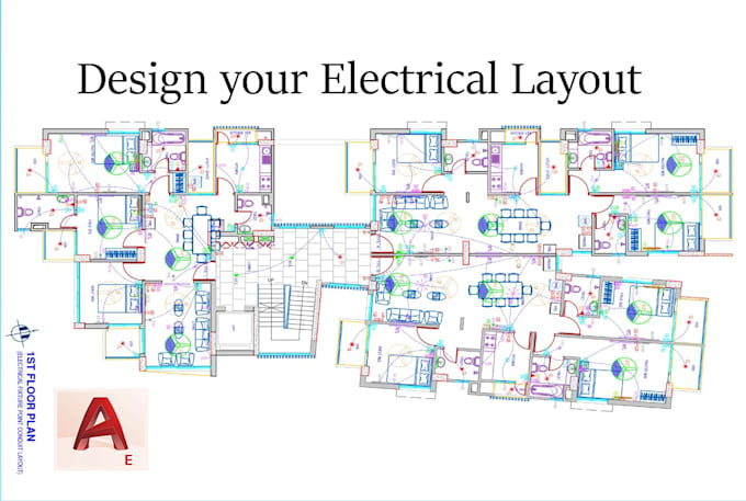 Design electrical layout with autocad drawing by Msdmonir421 | Fiverr
