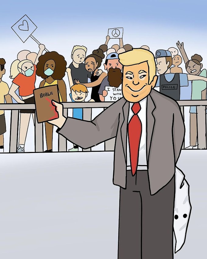 Draw everything on your political cartoon by Kawsar200 | Fiverr