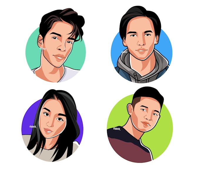 Draw a cartoon avatar vector that is cool for you by Pebian16 | Fiverr