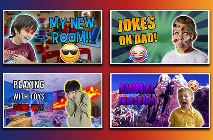 Design kids youtube thumbnail for your channel by Simoak | Fiverr