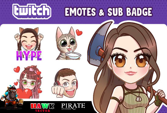 Create custom twitch emotes, badges, sub badges design by Hawkvector ... Create custom twitch emotes, badges, sub badges design by Hawkvector ...