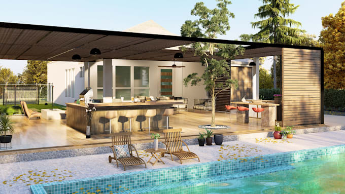 Design your landscape, garden,front yard, backyard with 3d realistic ...