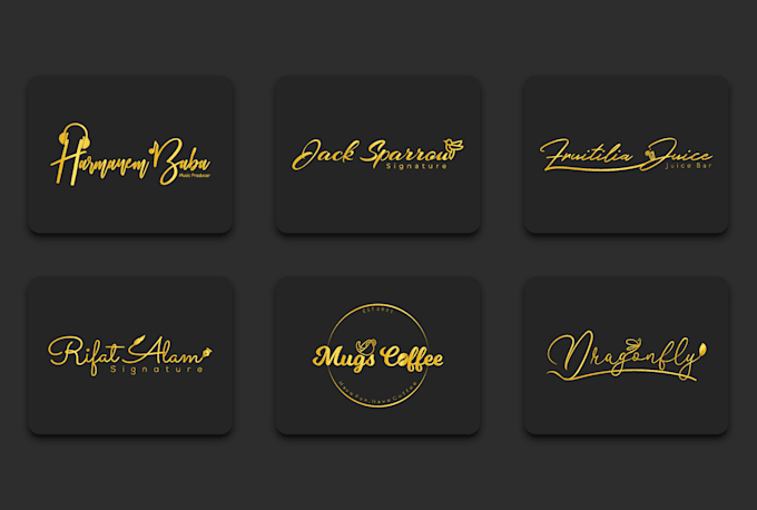 Design custom hand drawn signature logo for you by Rifatalamrafi | Fiverr