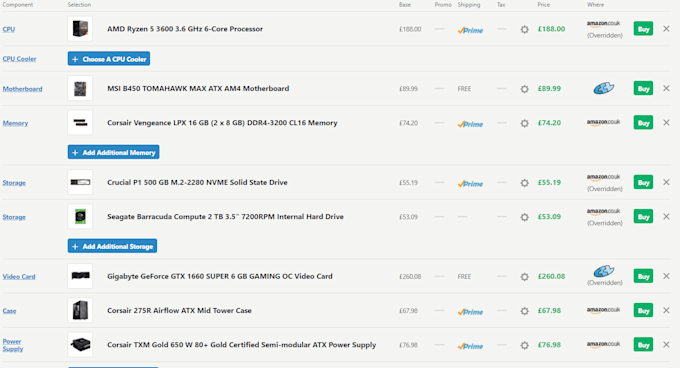 Build a pc part picker list for your needs by Williamd7567 | Fiverr