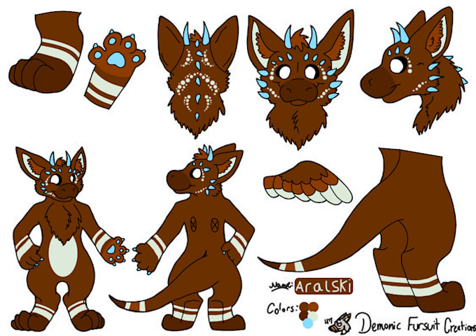 Create a fursona reference sheet for you by Spktrl_grif | Fiverr