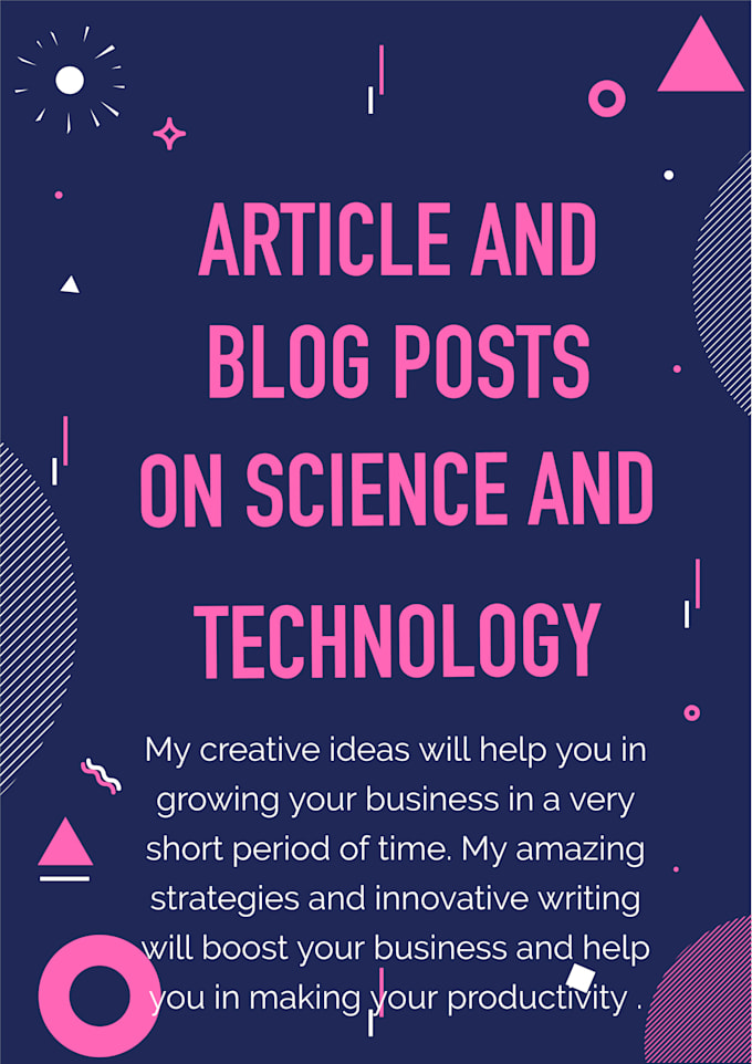 Write amazing technology and science articles by Macwessy | Fiverr