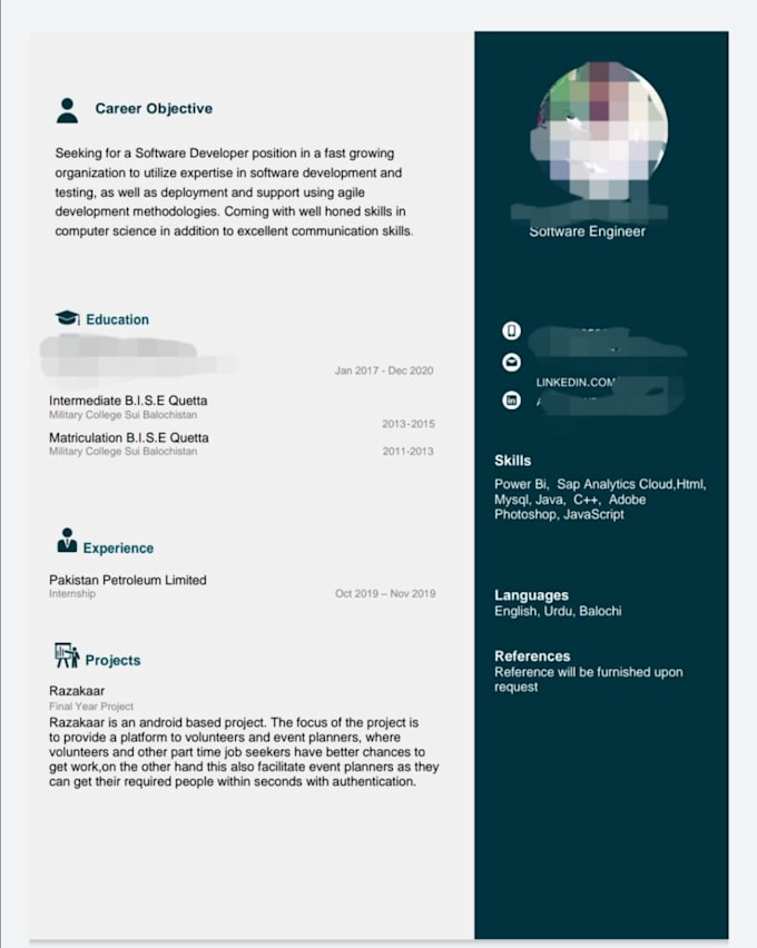Custom design your resume with sections and partitions by Muradali131 ...