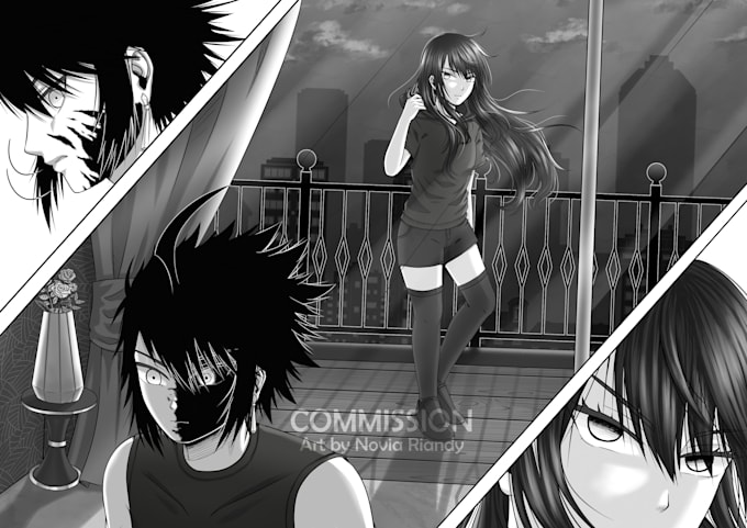 Do sketch, lineart, and manga comic with anime style by Noviariandy ...