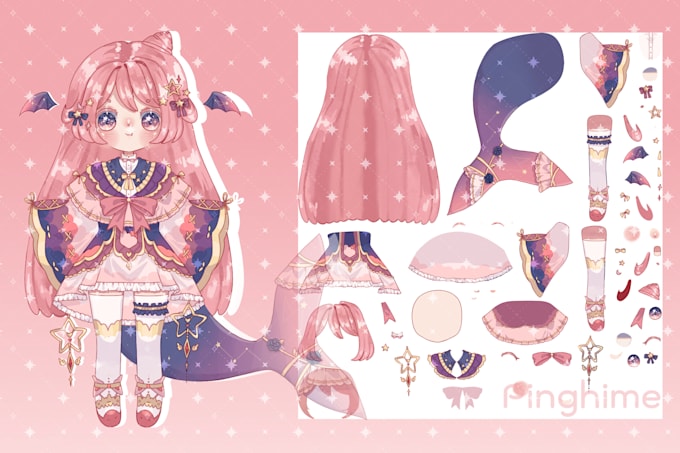 Separate your drawing into live2d parts by Pinghime | Fiverr