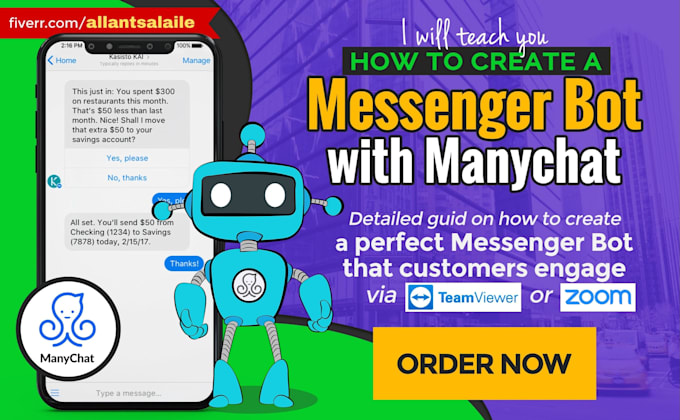 Teach you manychat messenger bot building by Allantsalaile | Fiverr