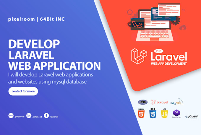 Develop laravel web applications and website using mysql by Pixelroom | Fiverr