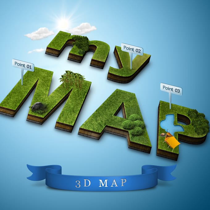 Create your map or image into a 3d map or 3d image by Designmania | Fiverr
