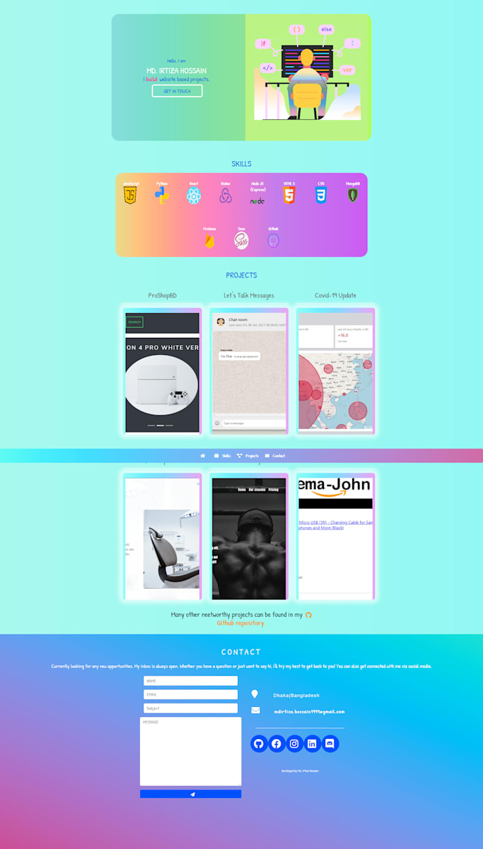 Design portfolio responsive website by Farhanfagun | Fiverr