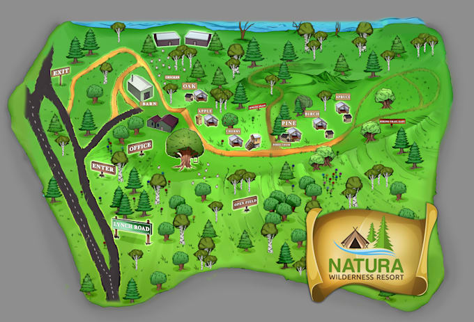 Draw your cartoon map with custom locations by Jfrico | Fiverr