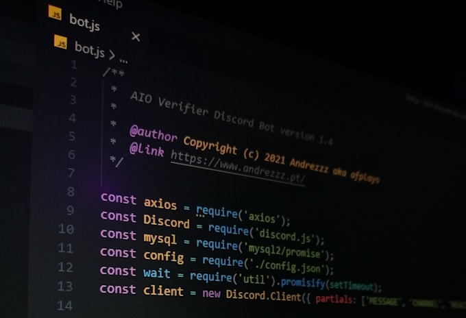Create a custom discord bot in node js by Andrezzz20 | Fiverr