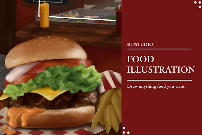 Draw delicious food illustration for you by Scp_art | Fiverr
