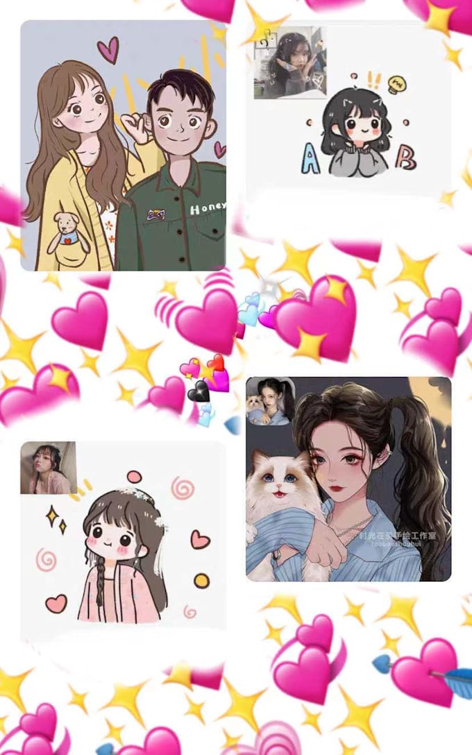 Draw cute cartoon caricature by Lin_kk | Fiverr