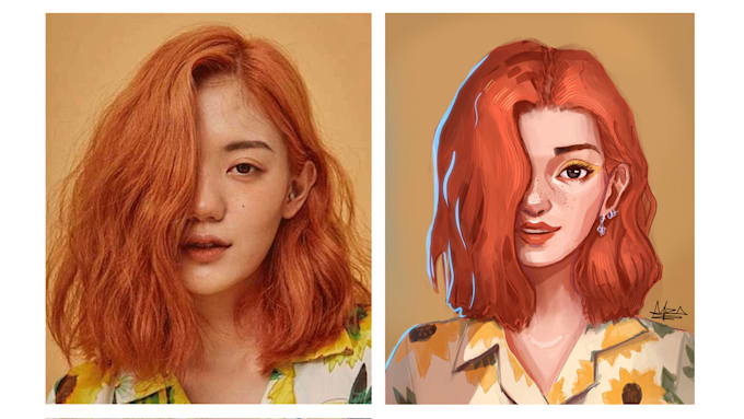 Draw Semirealistic Portrait In My Style By Marparts Fiverr 