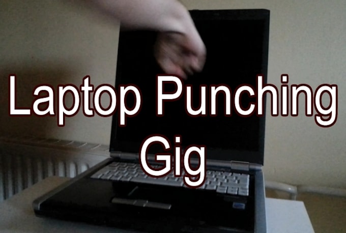 Punch my laptop computer with your message on it by Francek | Fiverr