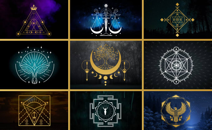 Create modern brand identity and sacred geometry logo design by ...