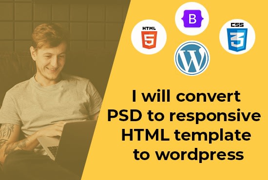 Convert psd to responsive html template to wordpress by Thechamon | Fiverr