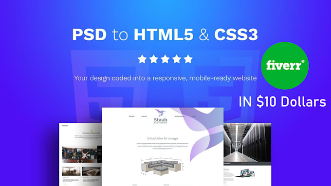 Convert Psd Xd To Html Css Bootstrap Javascript By Abdulqudoos Fiverr