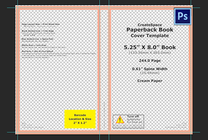 Create you a custom photoshop template to design your createspace book ...