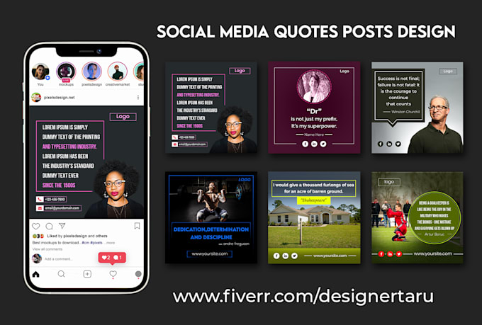 Design motivational quotes posts for your social media by Designertaru ...